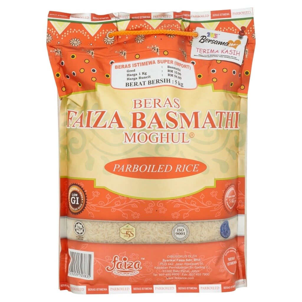 Moghul Faiza Basmathi Parboiled Rice 5kg | Lazada