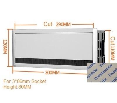 Aluminum Rectangle Wire Cable Tabletop Desktop Grommet Box Office Table ...