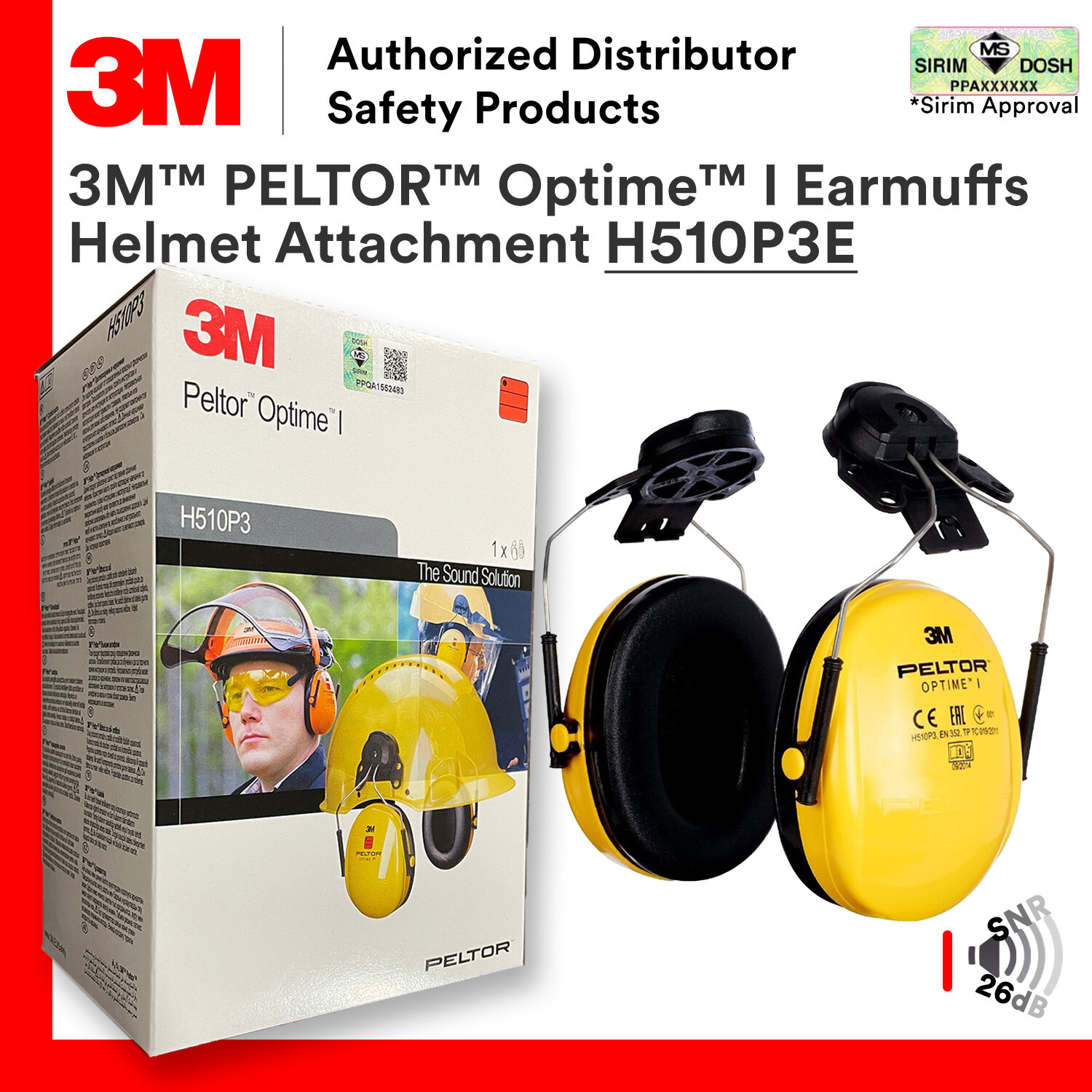 3M H510P3E Peltor Optime | / DOSH SIRIM Approved / Optime 95 H6P3E Replacement / SNR 26dB ...