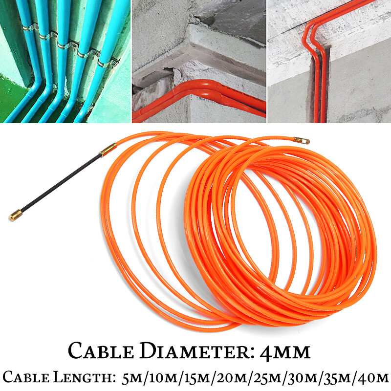 5M-40M Cable Push Puller Conduit Snake Cable Rodder Fish Tape Wire ...
