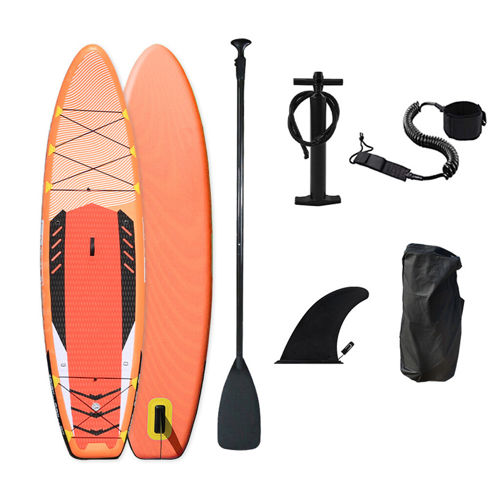 LIXADA Inflatable Stand-Up Surfboard Seaside Beach Water-skiing ...