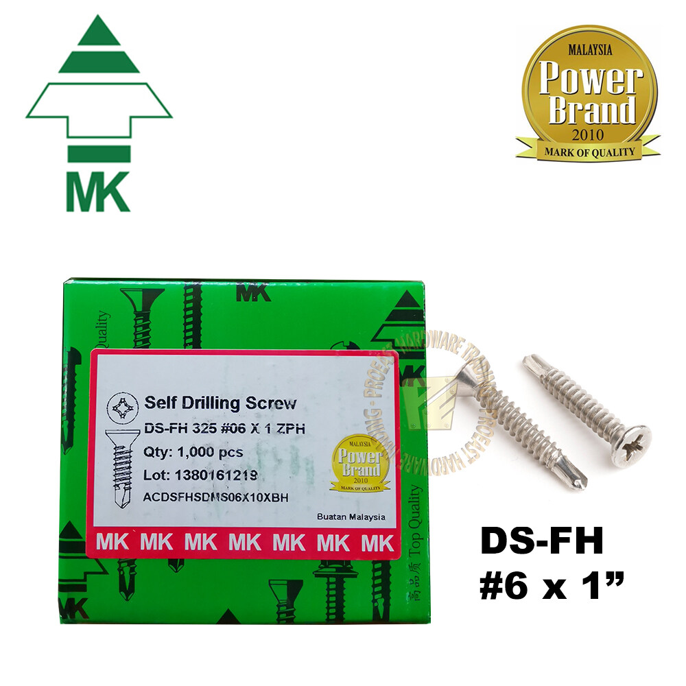 MK DS-FH 325 #6 x 1" ZPH 1000pcs / box Self Drilling Screw | Lazada