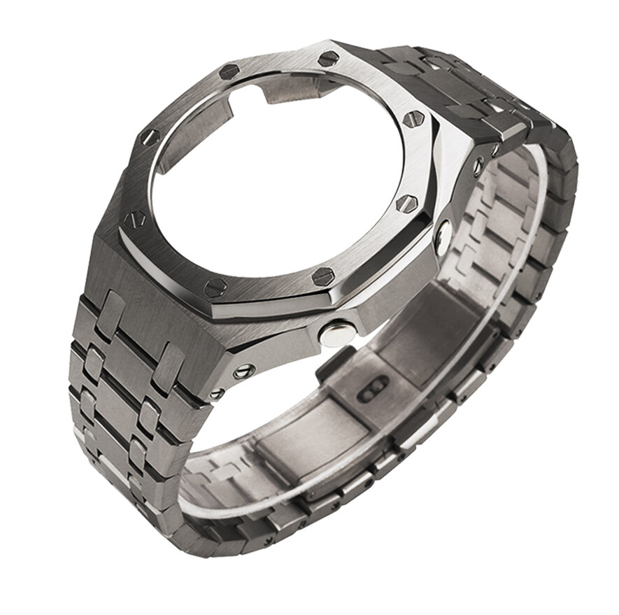 Casio Oak Mod Kit สายเหล็ก + เคสสำหรับ GA2100สายสแตนเลสรุ่นที่สาม + เคส ...