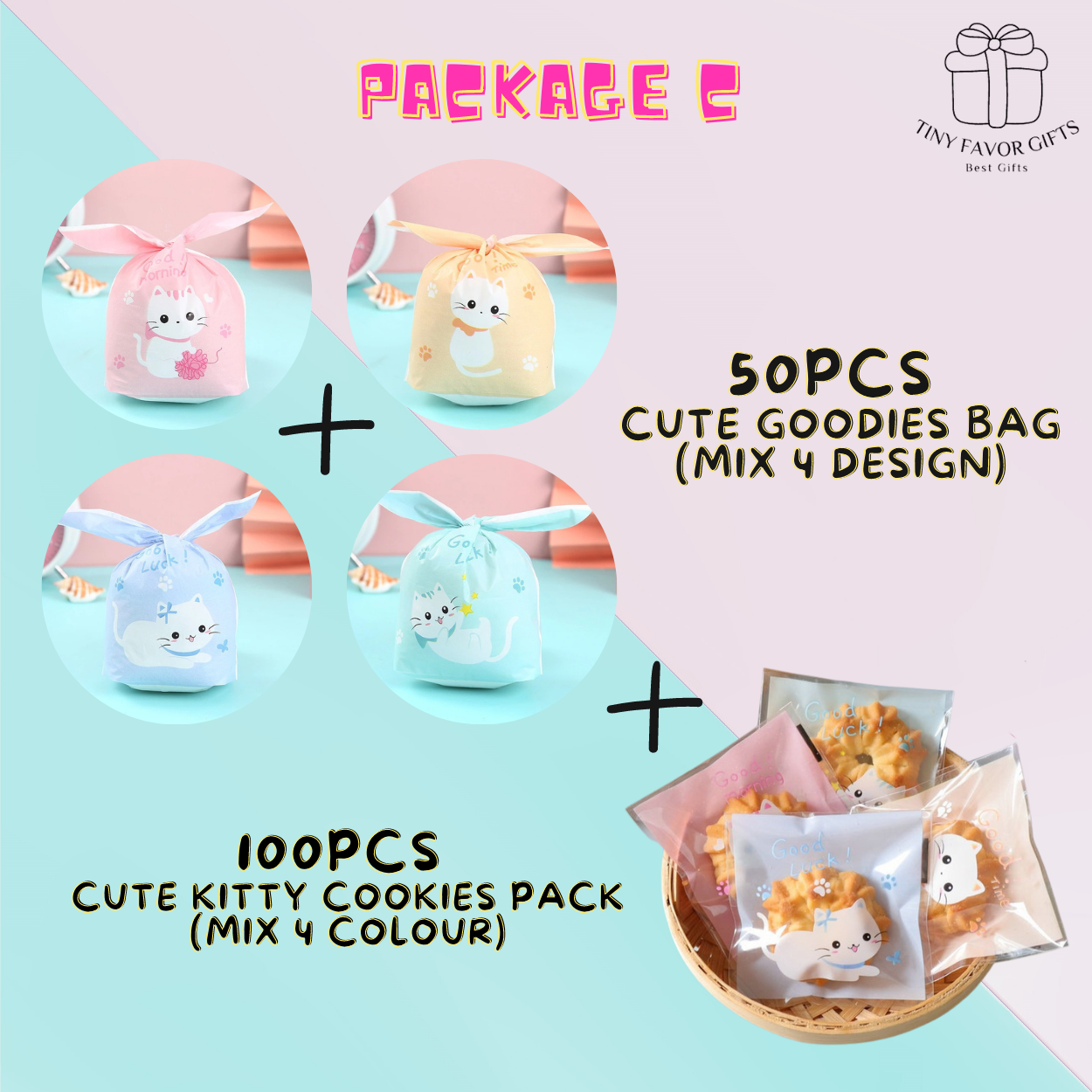 50pcs 4in1 Cute Rabbit Ear Plastic Bag Doorgift murah Goodies Bag ...