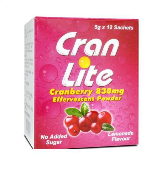 Cran Lite Cranberry 830mg effervescent powder 5g X 12 sachets | Lazada