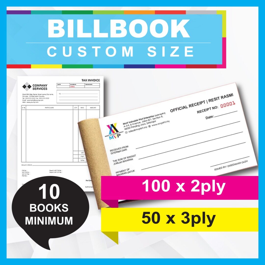 Custom Size A4 - 2ply & 3ply Printing For Bill Book / Buku Resit ...
