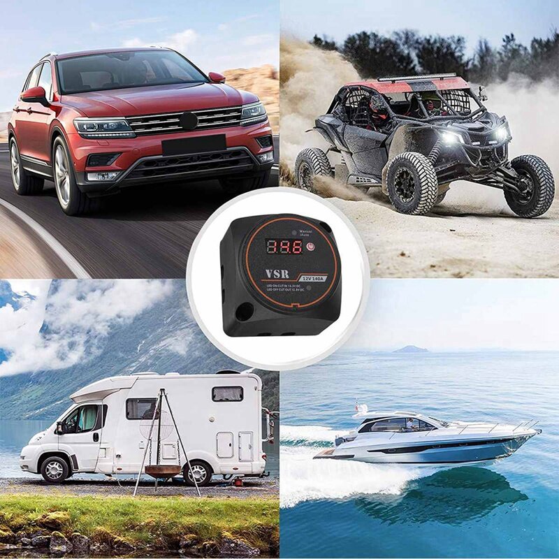 Voltage Sensitive Split Charge Relay Digital Display VSR 12V 140A for ...