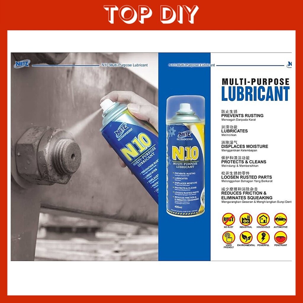 HARDEX HD600 Spray Grease 4D Penetrant & Lubricant Spray NIETZ N10 ...