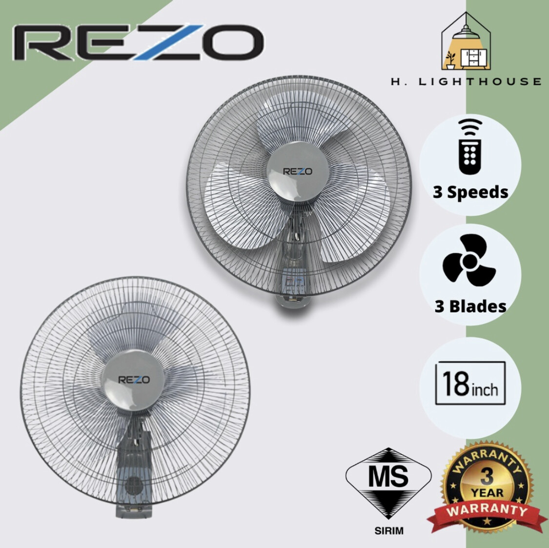 REZO Wall Fan 18" U10 U20 With Warranty | Lazada