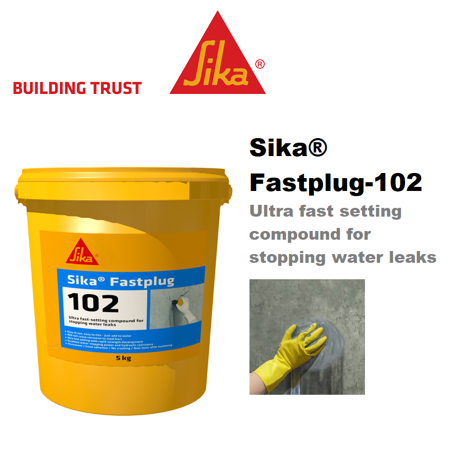 Sika® Fastplug-102 Ultra fast setting compound for stopping water leaks ...