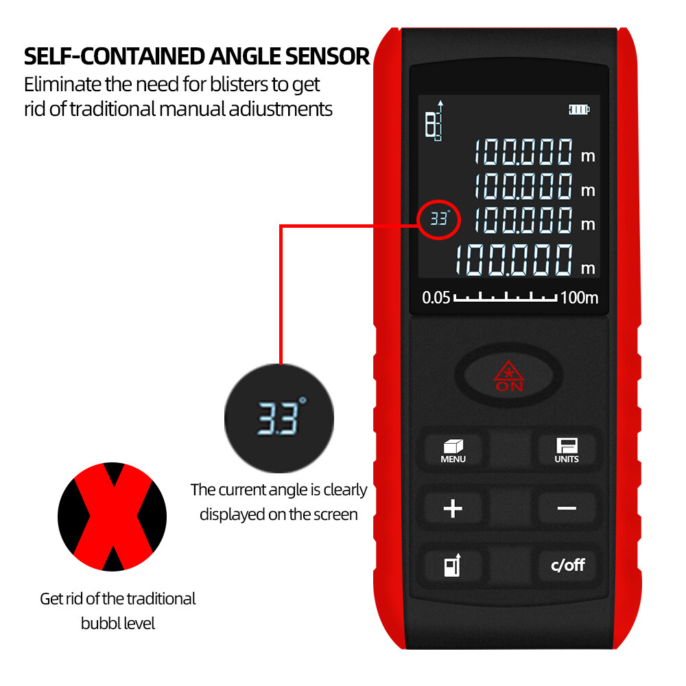 Outdoor Laser Distance Meter 100M Laser Rangefinder Laser Measuring ...