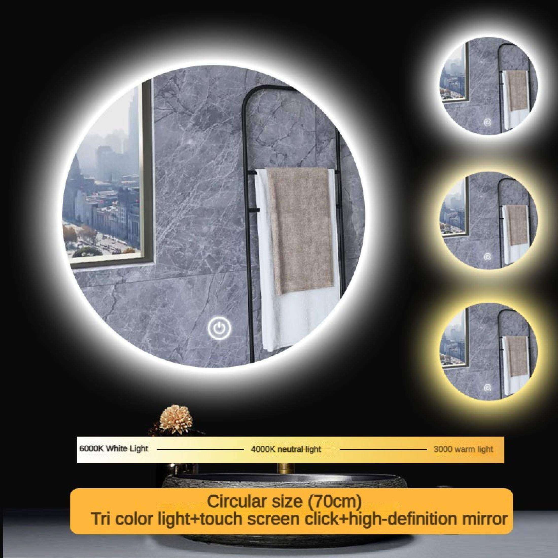 LED bathroom mirror round bathroom mirror with Led light makeup mirror ...