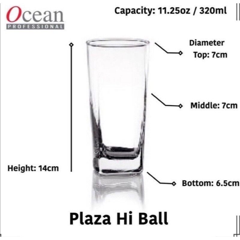 Ocean Plaza Hi Ball B11011 6 Pieces Glass 320ml Set of 6s | Lazada