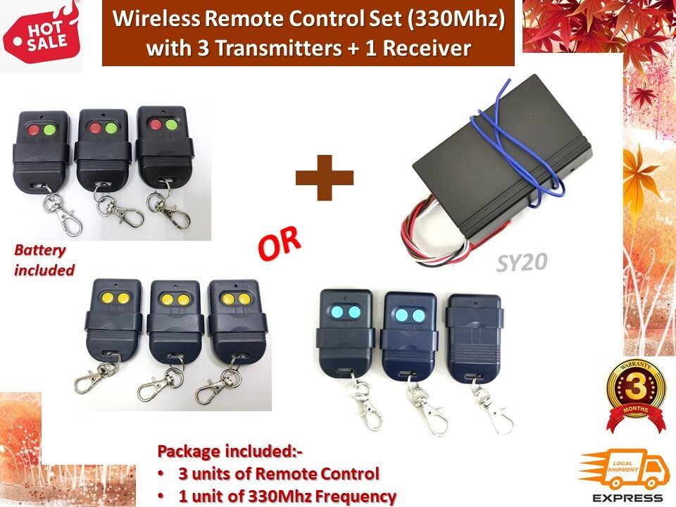 330Mhz 2 Channel Autogate Door Wireless Remote Control with 3 ...