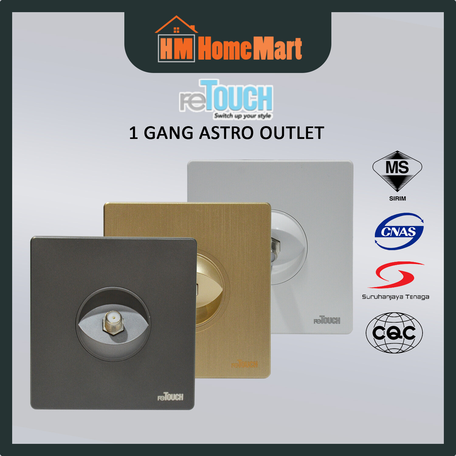 RETOUCH Ultra Rimless Communication Outlets Telephone/Astro/Cat6 Outlet/Tv (SIRIM) (2 Year ...