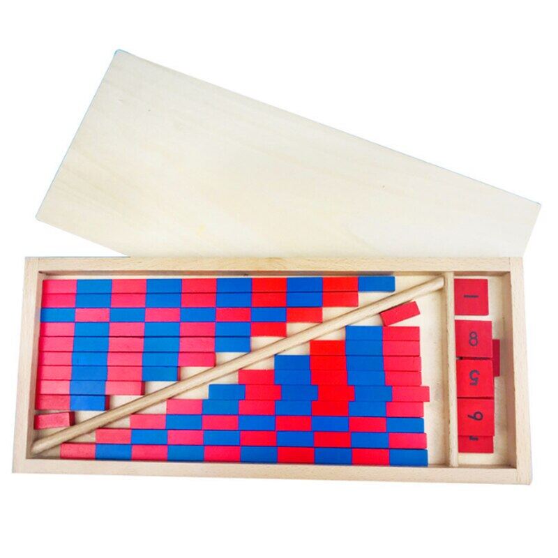 Baby Toy Numerical Rods Montessori Mathematics Red & Blue Rods Bar Math ...