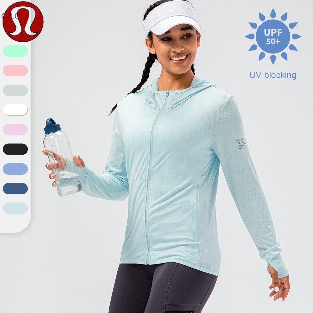 Lululemons ผู้หญิงเสื้อผ้าป้องกันดวงอาทิตย์เสื้อผ้า UPF50 Anti-Ultraviolet Light Breathable แจ็ค ...