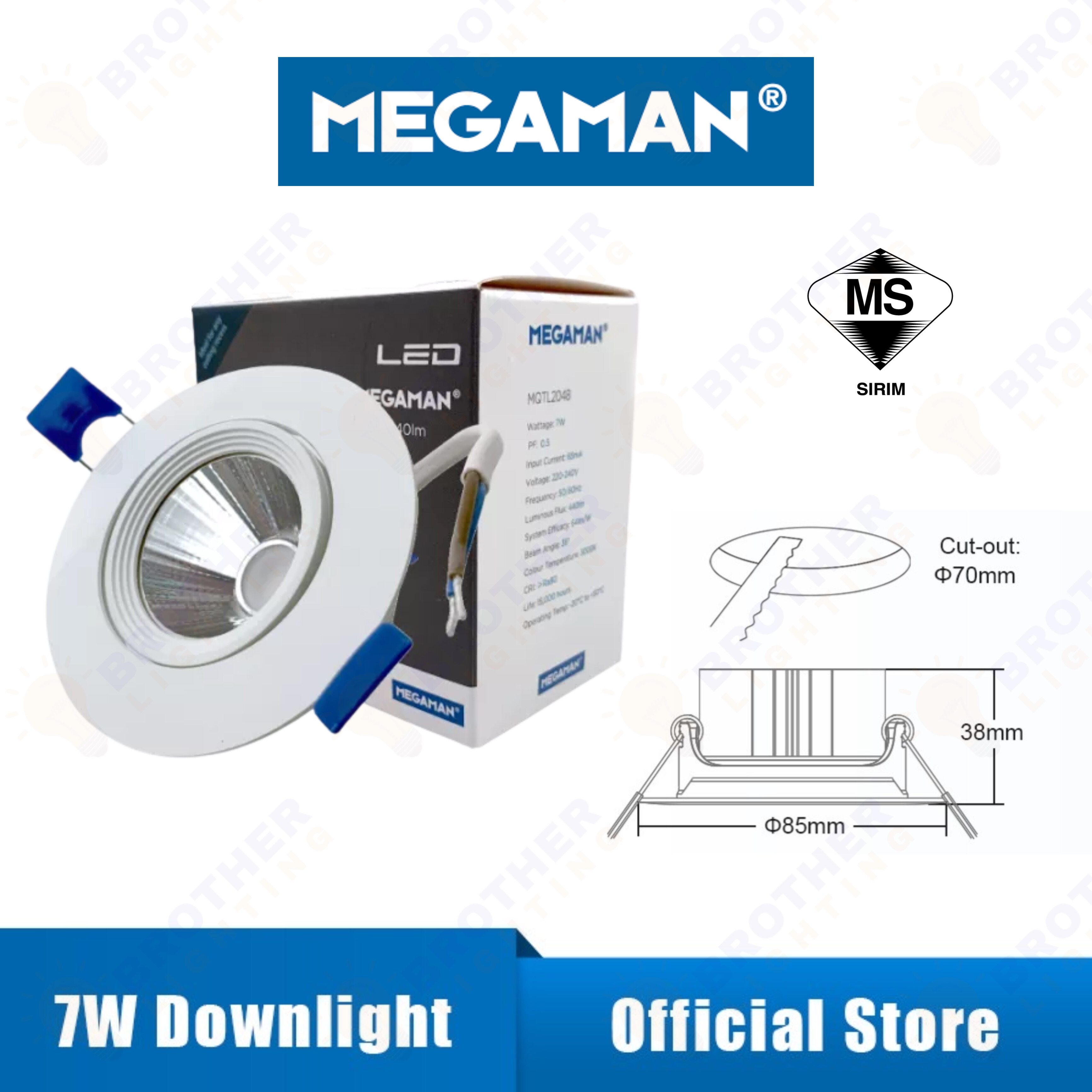 [SIRIM] MEGAMAN LED Eyeball Downlight 5W 7W Super Bright Energy Saving ...