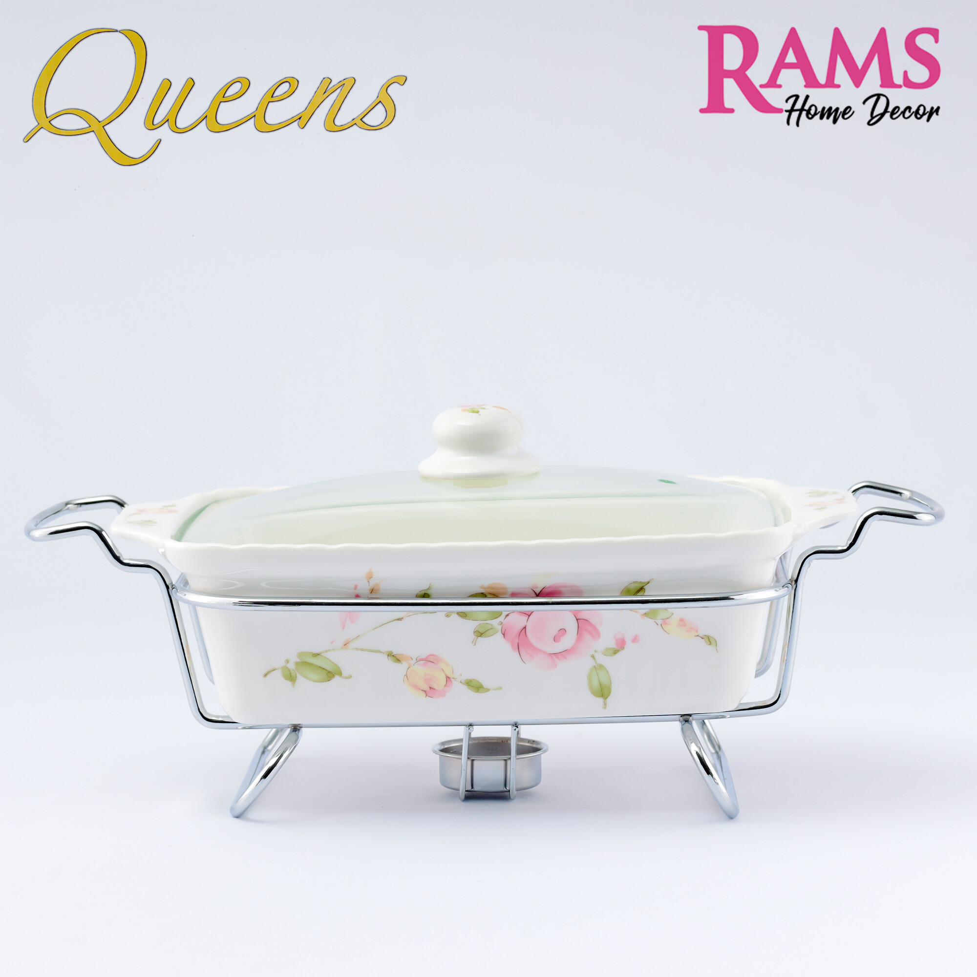 Queens 1.5L Rectangular Chafing Dish with Metal Rack / Food Warmer ...