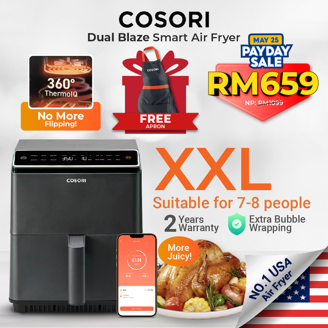 COSORI Dual Blaze™ | 6.4L Smart Air Fryer | 12-in-1 One-touch Presets ...