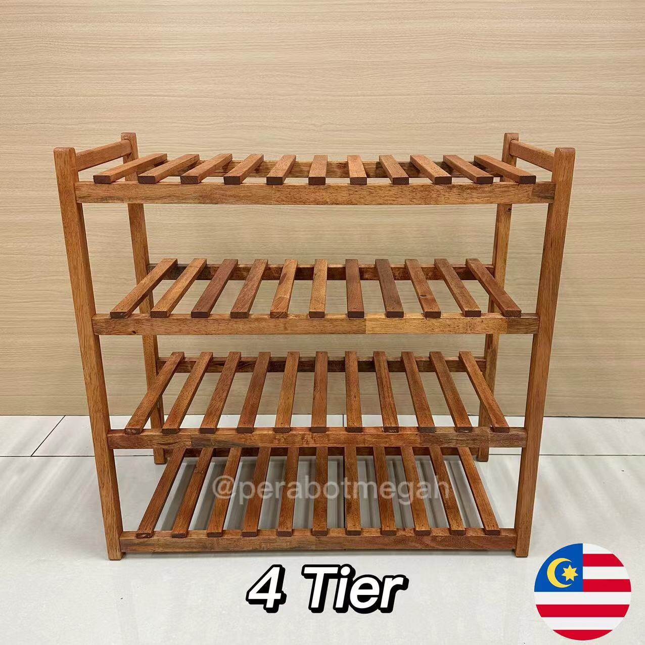 3 Tier/ 4 Tier Wooden Shoe Rack/ Rak Kasut Kayu | READY STOCK | Lazada