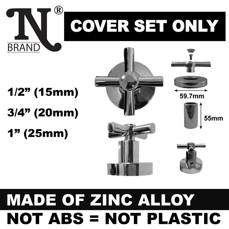 Stopcock Stop Coc k 1/2", 3/4", 1" Concealed /Chrome /Cross Handle with ...