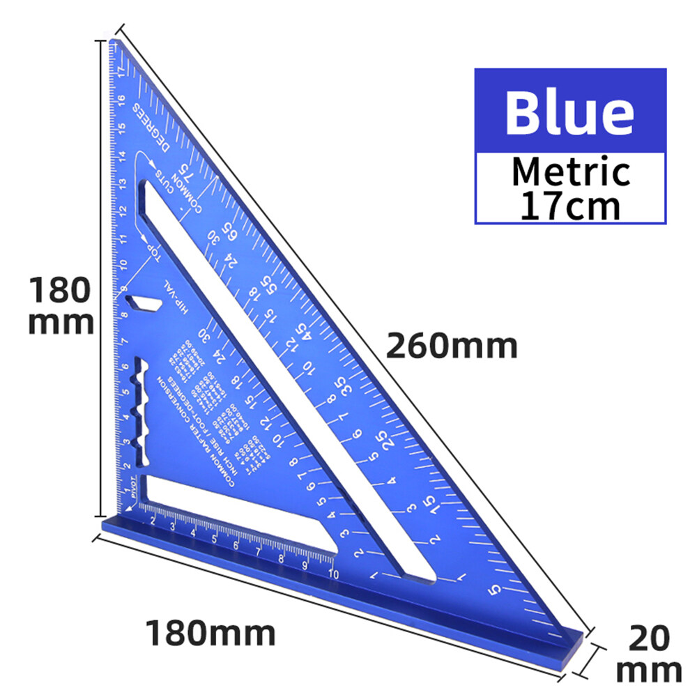 【Inch/Metric】7 Inch Aluminium Alloy Speed Metric Square Measuring Ruler ...