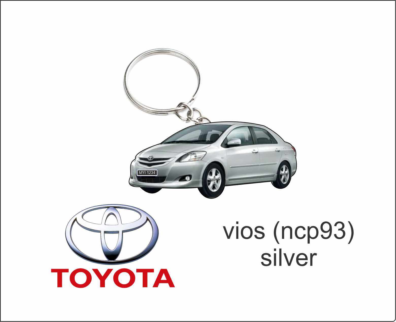 toyota Vios silver keychain (ncp93) 2d vios dugong | Lazada