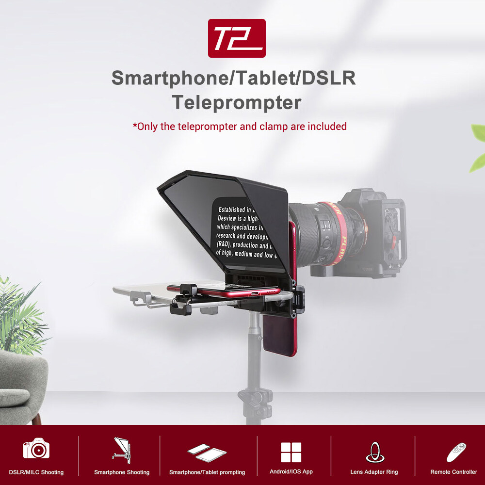 Bestview T2 Smartphone/Tablet/DSLR Camera Teleprompter Prompter with ...