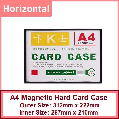 A3/A4 Size Magnetic Hard Card Case with Magnetic Magnet Black Frame ...