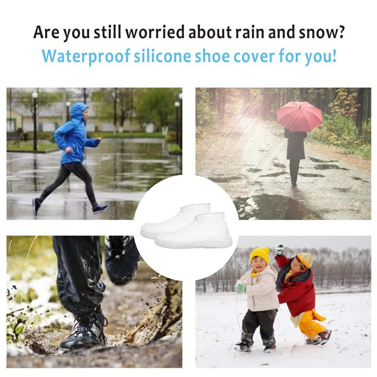 Hot Anti-Slip รองเท้าน้ำยางใช้ซ้ำได้กันน้ำ Rain Boot รองเท้าขนาดใหญ่ ...