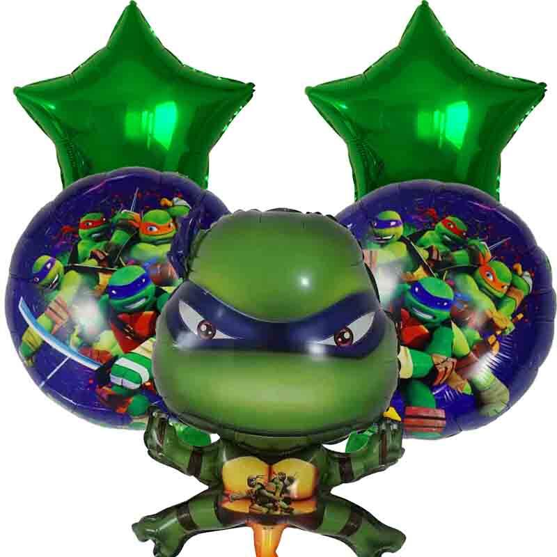 5pcs Teenage Mutant Ninja Turtles Balloon Green Foil Helium for Baby ...