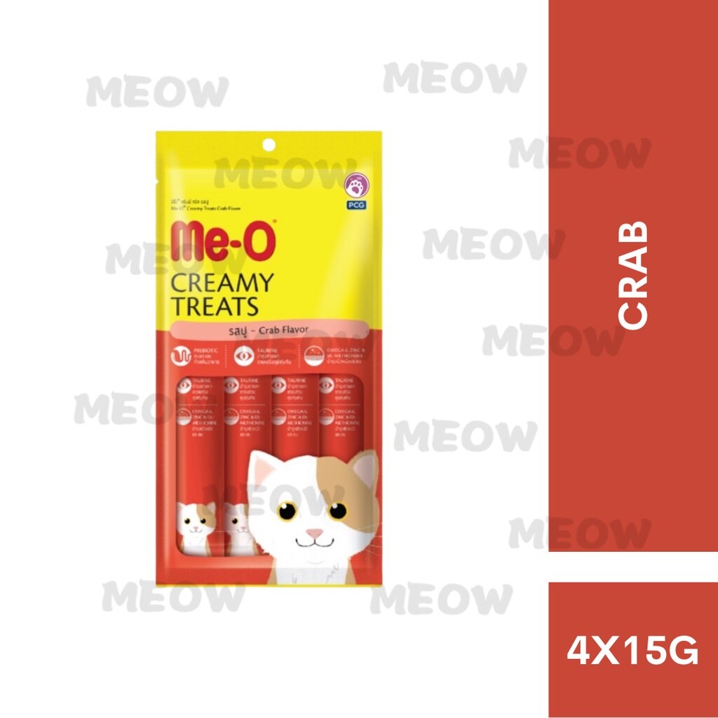 MEOW Me-O Creamy Cat Treats Snack Lick Makanan Kucing (15gx4 sticks ...