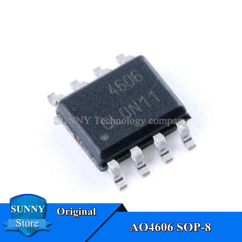 10Pcs Original AO4606 SOP-8 4606 SIP8 30V/-30V,6A/-6.5A N + P Dual Channel MOSFET IC ใหม่ ...