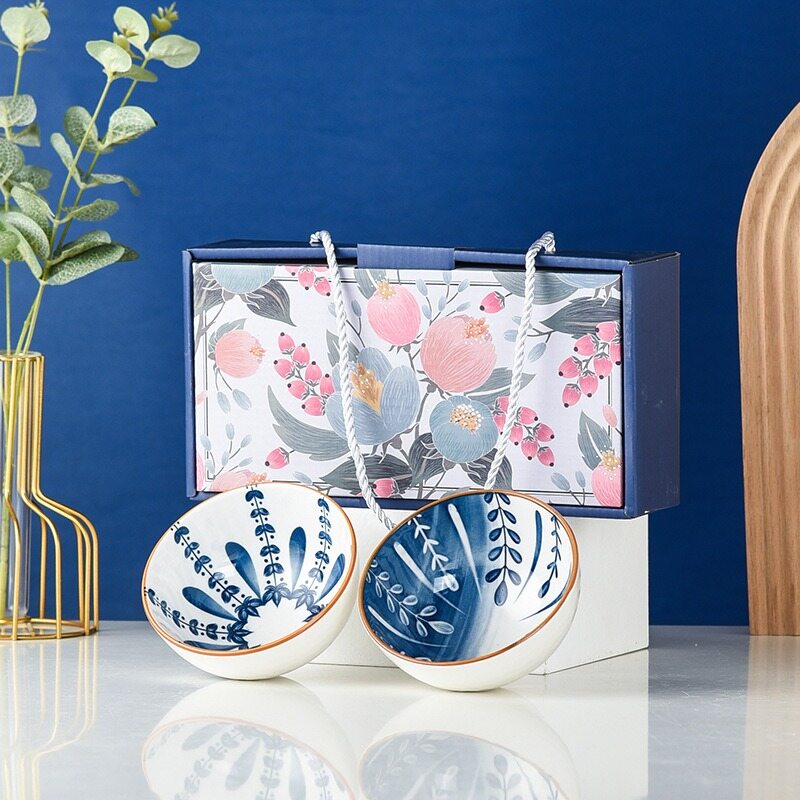 Traditional Japanese Blossom Flower Style Rice Bowl Mangkuk Keramik ...