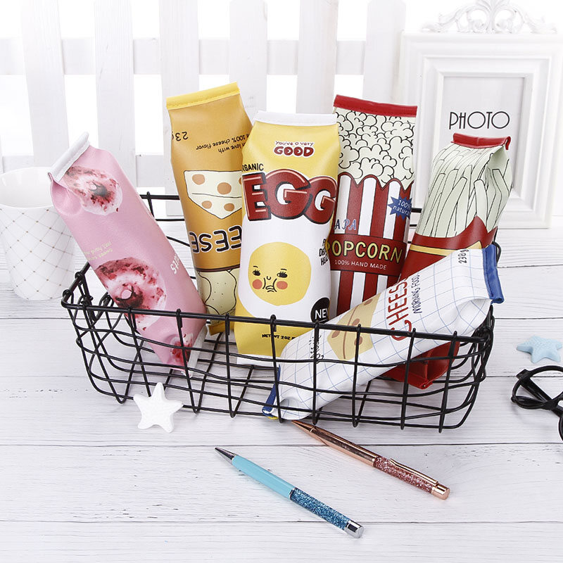 Kawaii French Fries Pencil Cases For Girls Pu Leather Fruit Snack ...