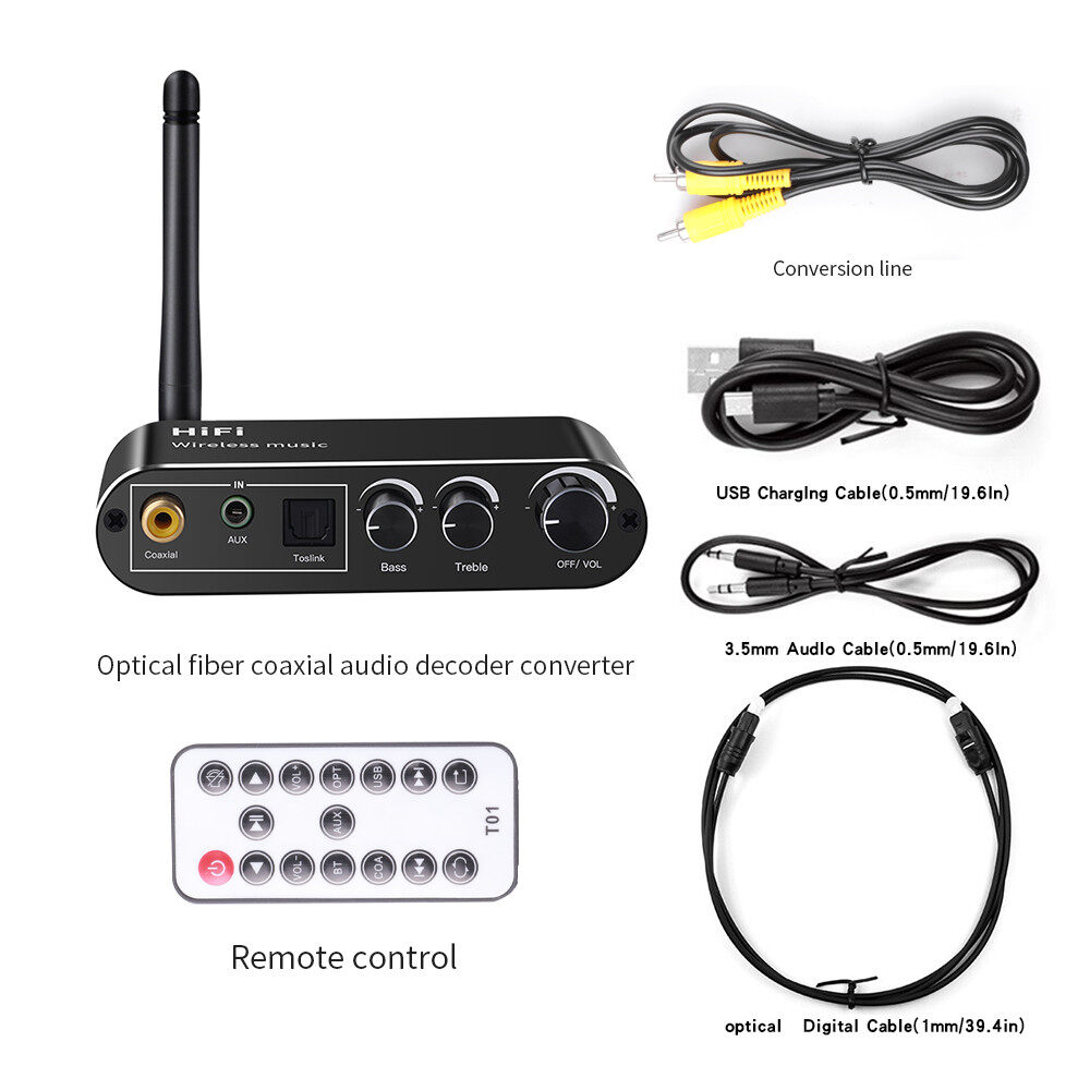 Kebidumei Bluetooth 5.1 Receiver Optical Fiber Coaxial Audio Decoder ...