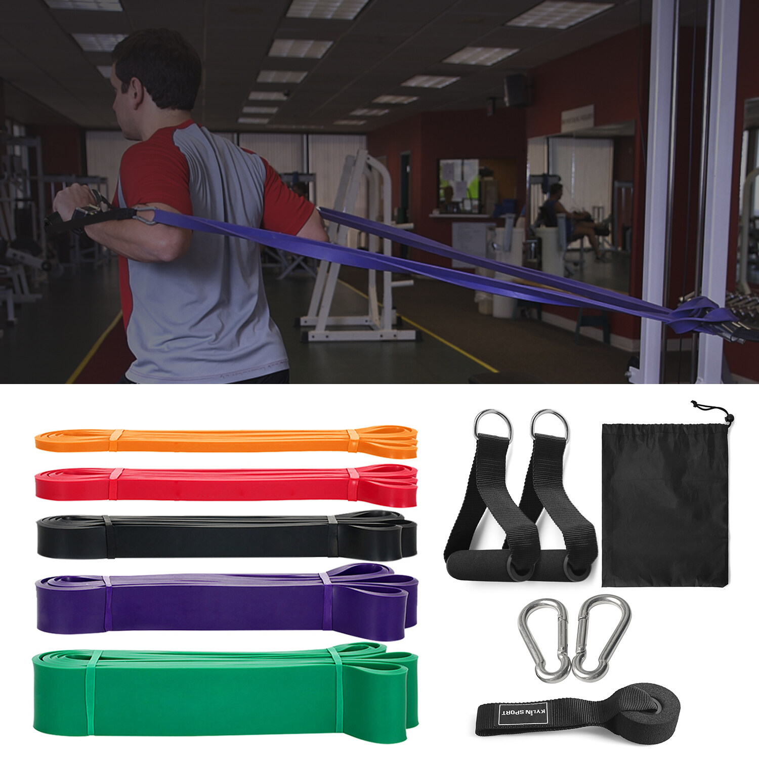 KYLIN SPORT 5 Packs Pull Up Assist Bands Set Resistance Loop Bands ...