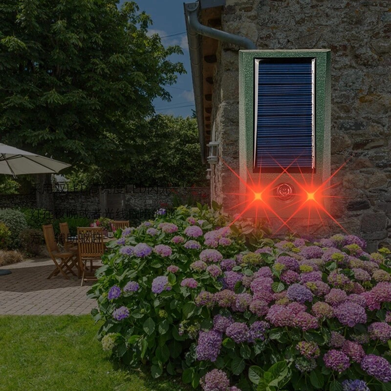 อัลตราโซนิกกลางแจ้งเครื่องไล่หนู/งูด้วยคลื่นอุลตร้าโซนิกคู่กระพริบไฟ ...