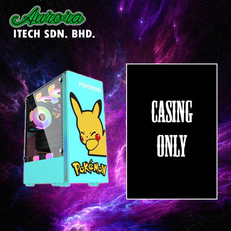 ( POKEMON PIKACHU GAMING CASING ) ATX GAMING CASING PC PIKACHU WITH RGB ...