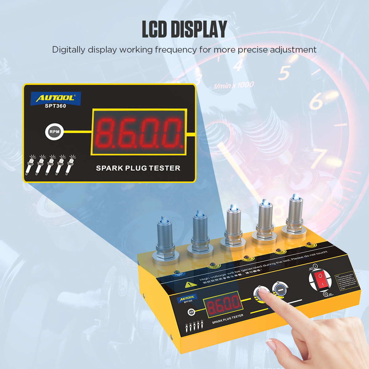 AUTOOL SPT360รถอุปกรณ์เช็คกระแสไฟเครื่องทดสอบการจุดระเบิดเครื่องทดสอบ ...