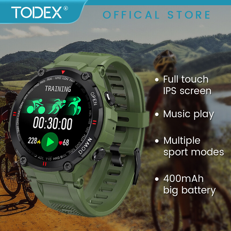 TODEX สมาร์ทวอทช์ K22 PLUS สำหรับผู้ชายหน้าจอ1.28นิ้วเครื่องนับก้าวการ ...
