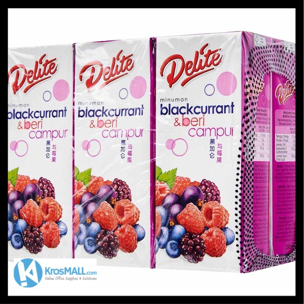 Delite Blackcurrant & Mixed Berries Drink Less Sugar 24 x 250ml | Lazada