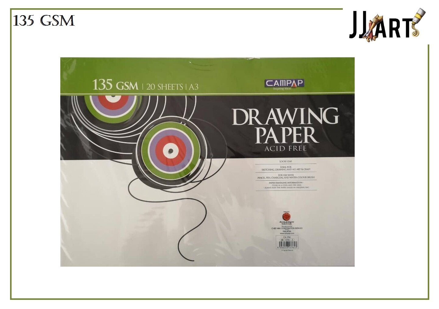 Campap A3 Drawing Paper (20 sheets) - 135 / 165 / 200 gsm | Lazada