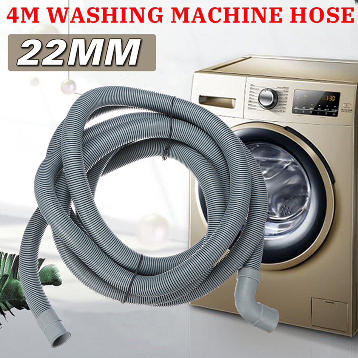 4M 157.5 LONG Flexible PP Elbow Drain Hose Washer Washing Machine Pipe ...