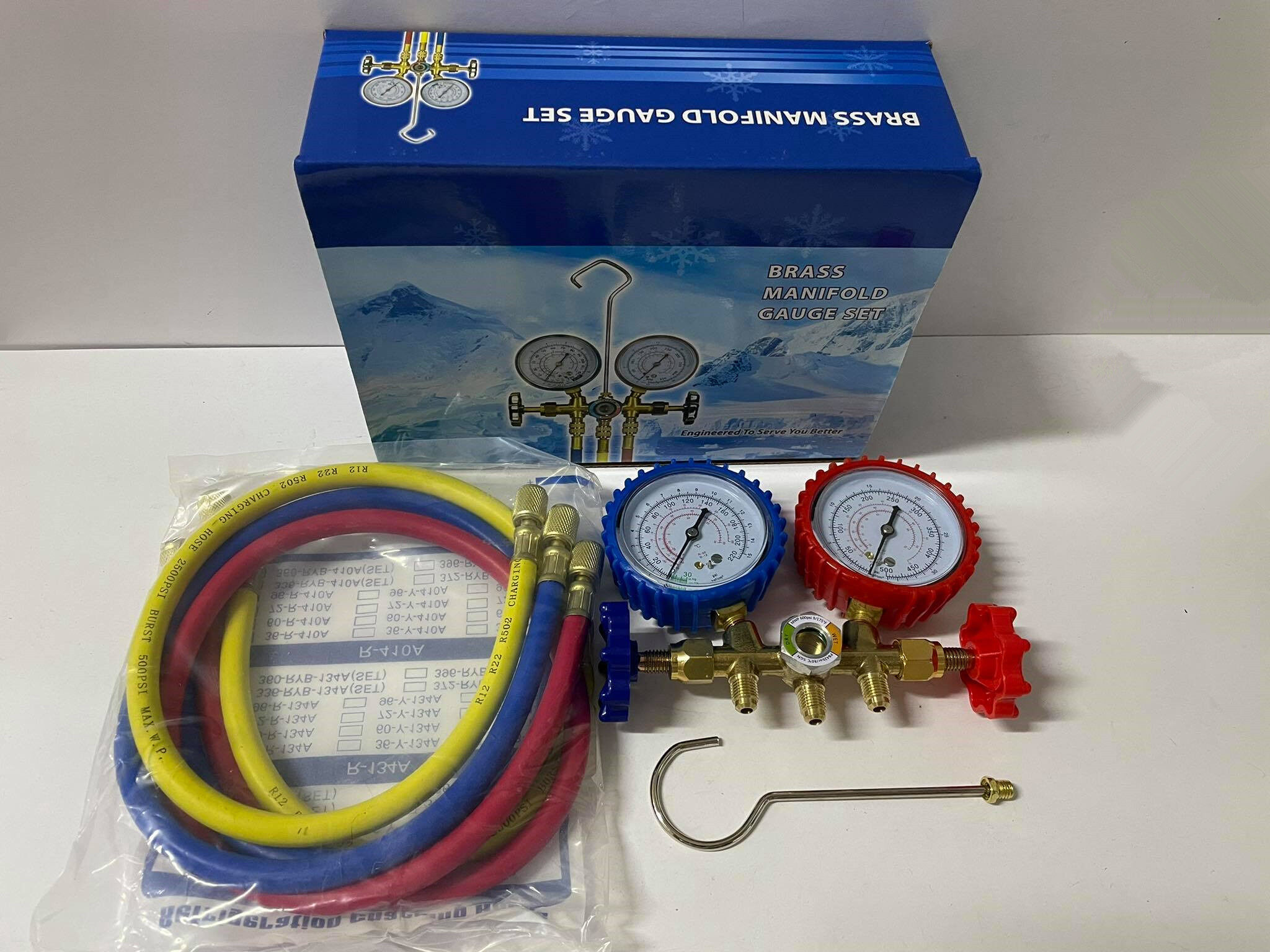 READY STOCK Car Aircond Fridge + 3 Pcs Hose Check Pressure Meter Gas ...
