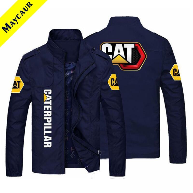 Maycaur Brand Trendy Fashion Men's Pilot CAT Caterpillar Car Logo Jacket Loose Baseball Uniform ...