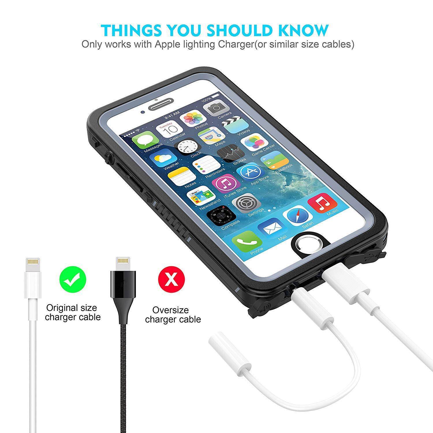 iPhone 7 Plus/8 Plus Waterproof Case, Underwater Snowproof Dirtproof ...