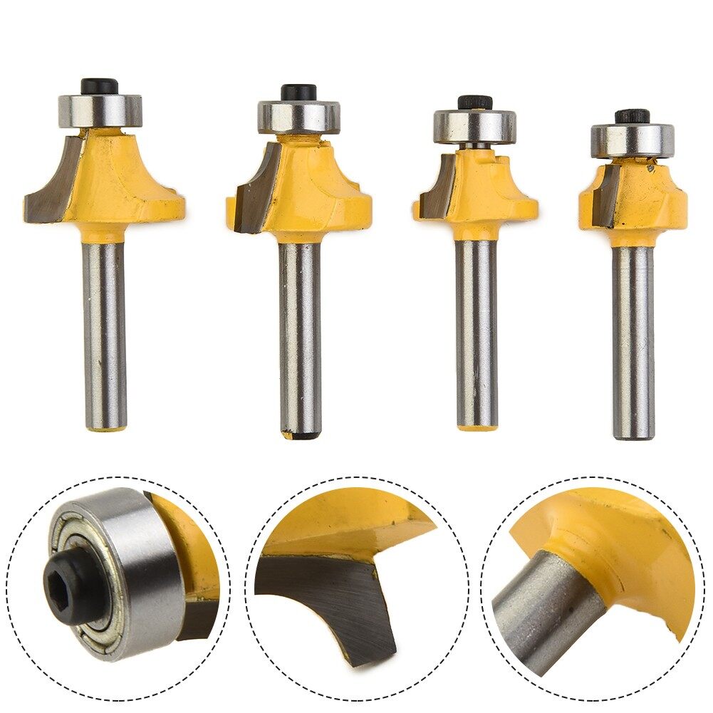 Hot Sale Router Router Bit Pratical Forming Round Over Router Yellow 1/ ...
