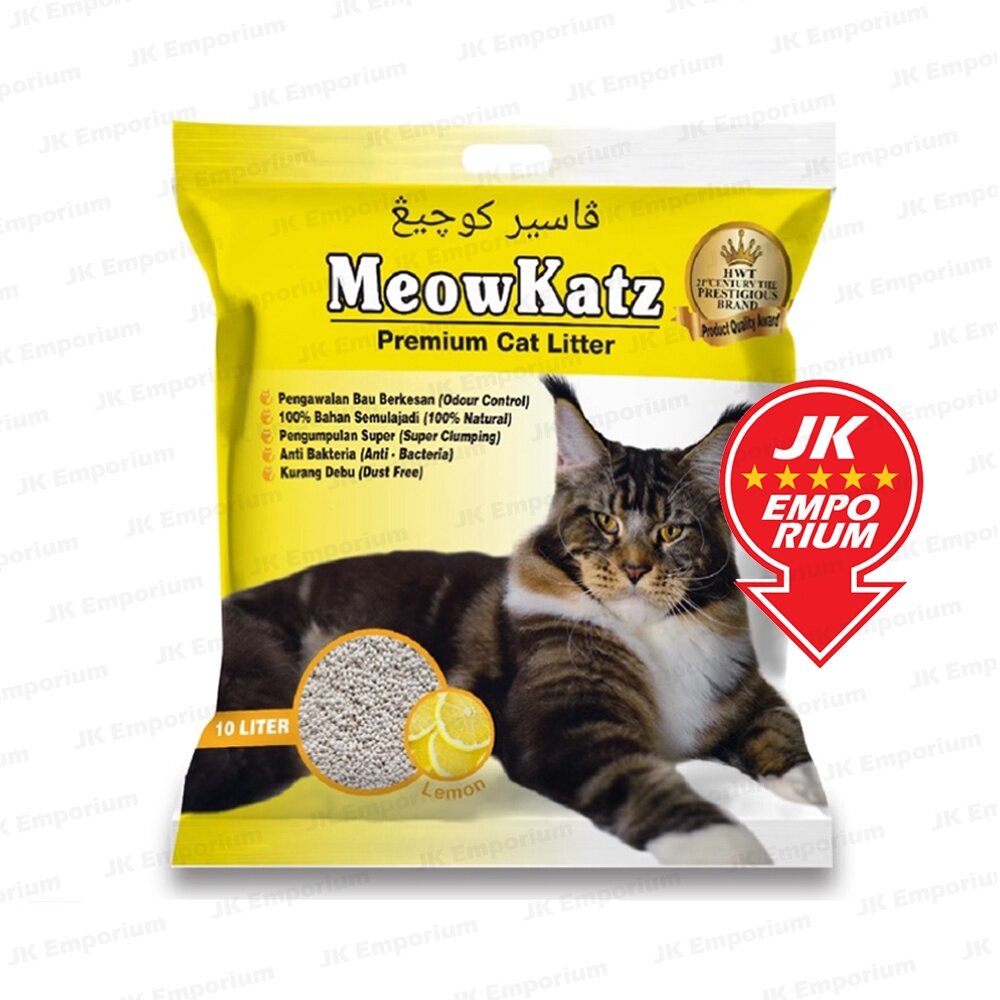 10L 7kg MeowKatz Meow Katz Clumping Cat Litter Pasir Kucing Murah | Lazada